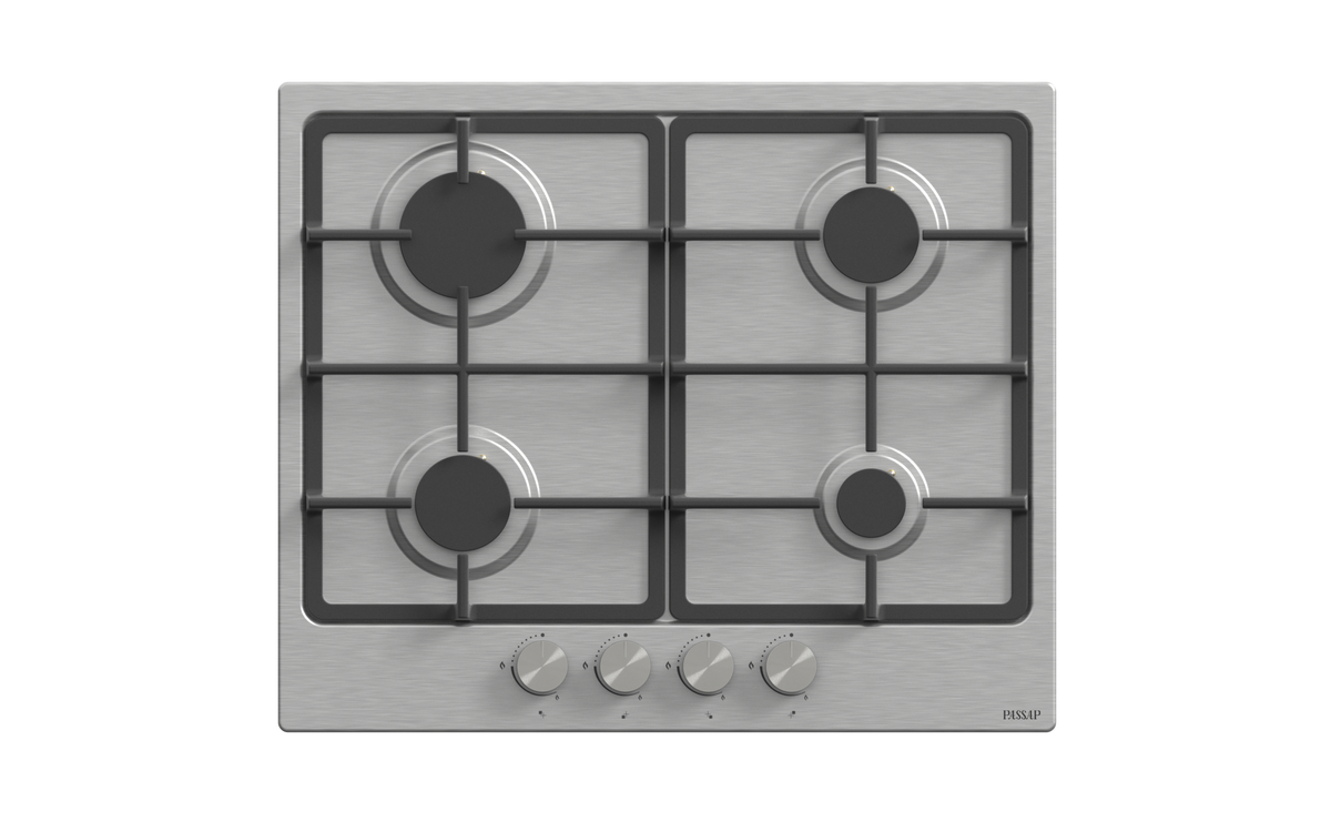 PASSAP Built-In Gas Hob, 4 Burners, Stainless Steel, 60 Cm — Passap